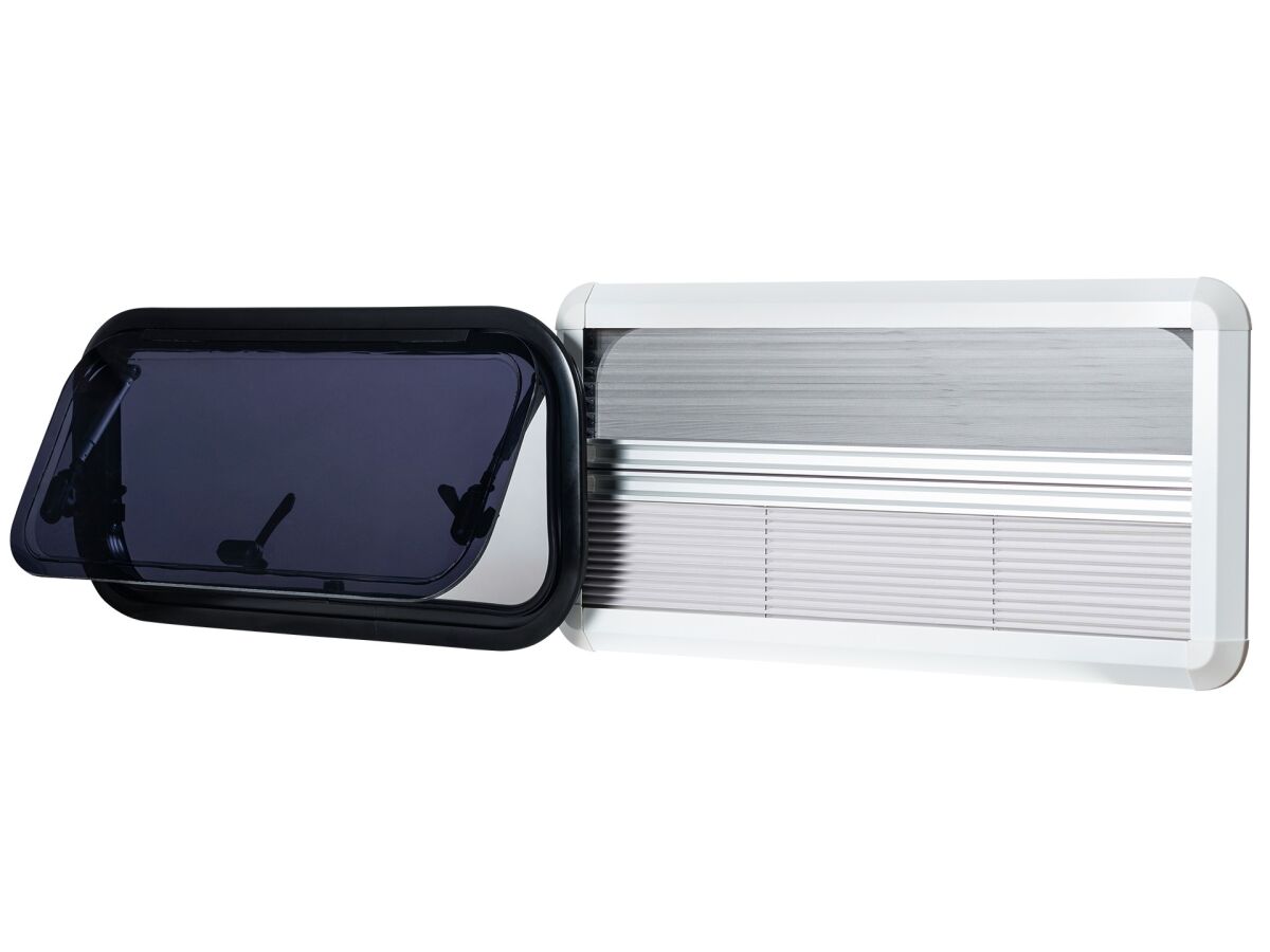 Camper Fenster 650x300mm Komplett Set mit Rollo und Moskitonetz, 179,00